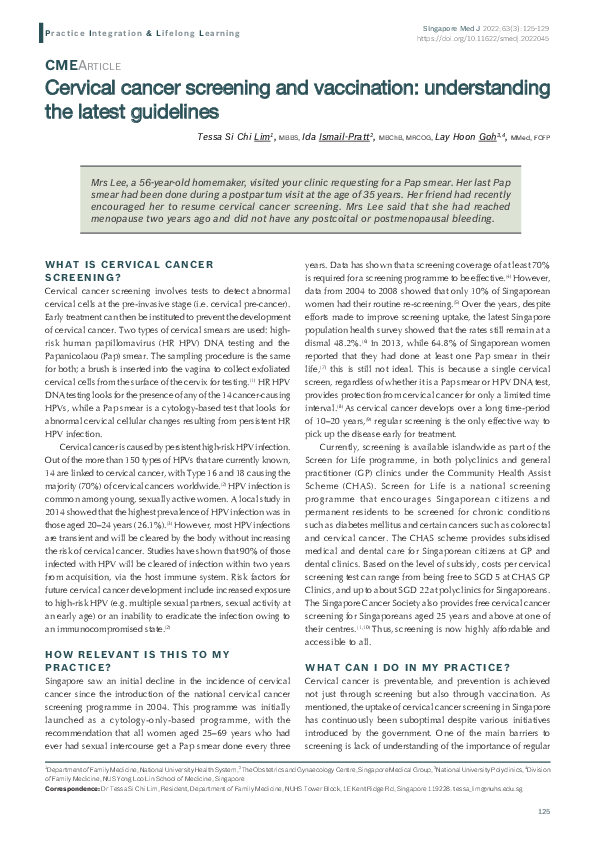 Cervical cancer screening and vaccination: understanding the latest ...