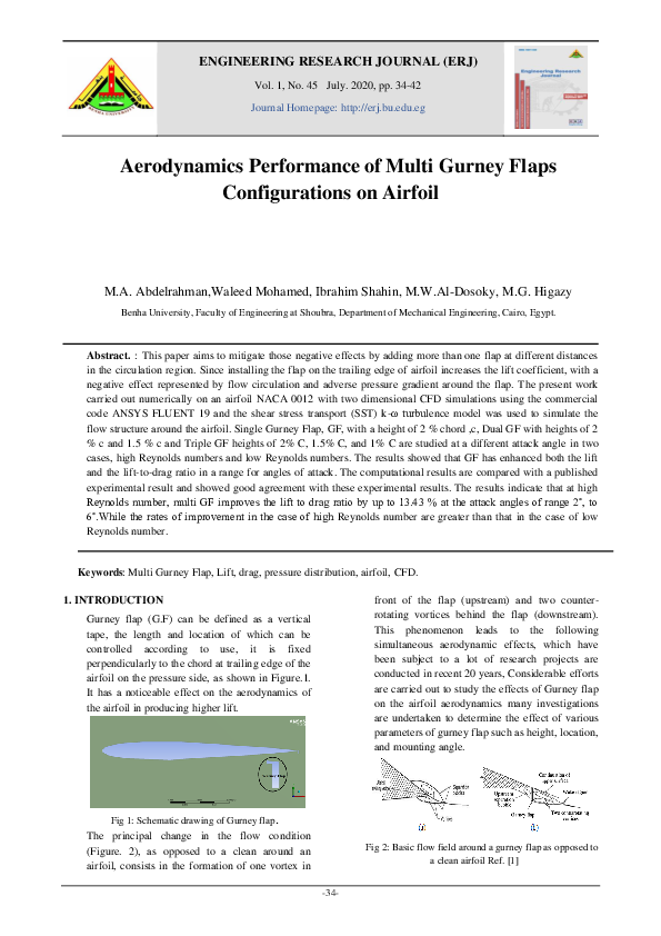 (PDF) Aerodynamics Performance of Multi Gurney Flaps Configurations on ...