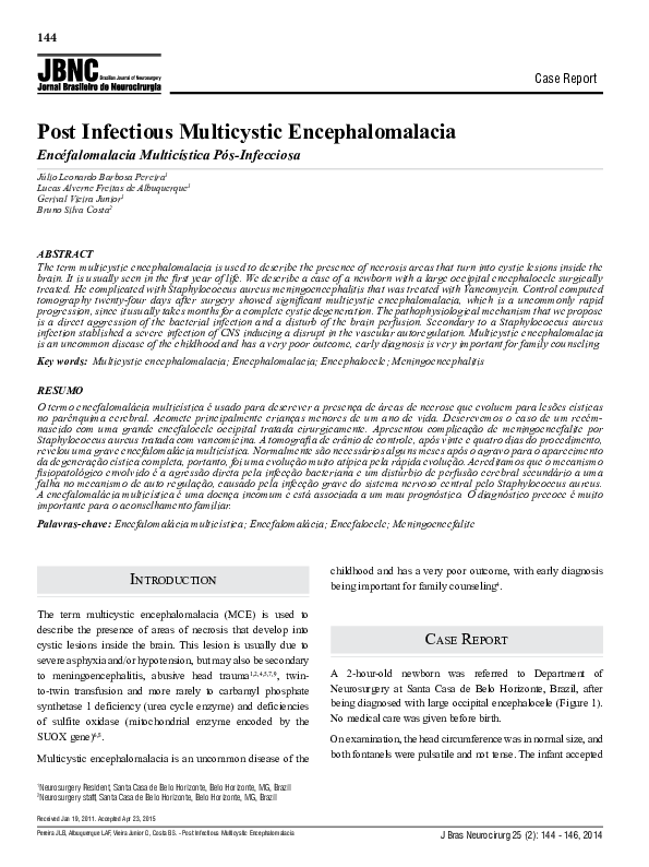 (PDF) Post Infectious Multicystic Encephalomalacia