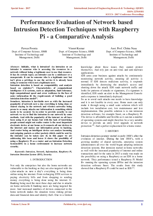 Pdf Performance Evaluation Of Network Based Intrusion Detection