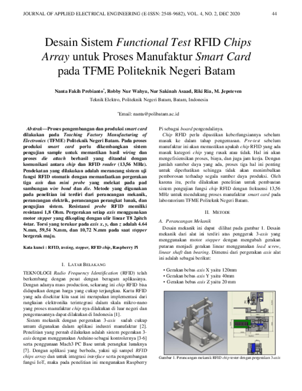 (PDF) Desain Sistem Functional Test RFID Chips Array untuk Proses ...