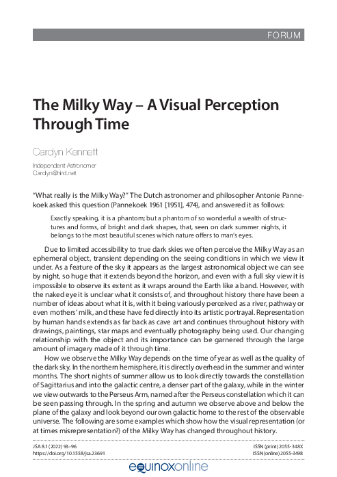 (PDF) Milky Way – A Visual Perception Through Time