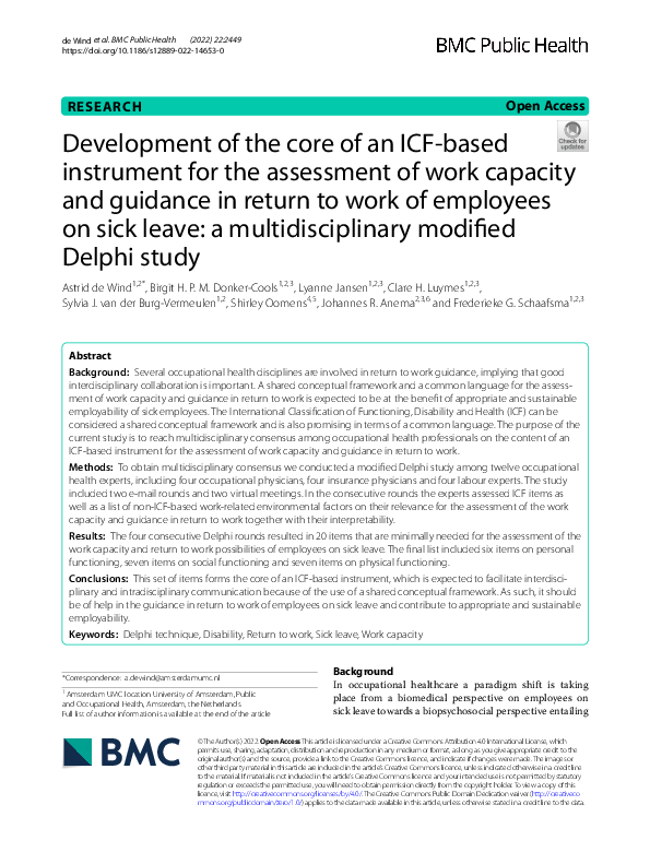 (PDF) Development of the core of an ICF-based instrument for the ...