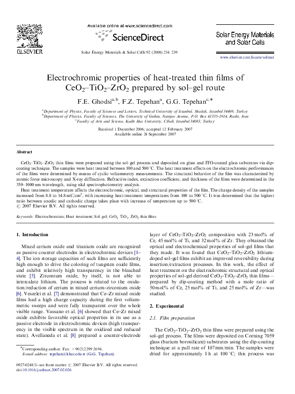 (PDF) Electrochromic properties of heat-treated thin films of CeO2–TiO2 ...