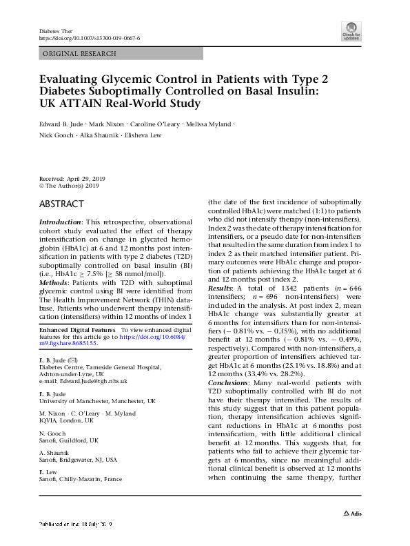 (PDF) Evaluating Glycemic Control in Patients with Type 2 Diabetes ...