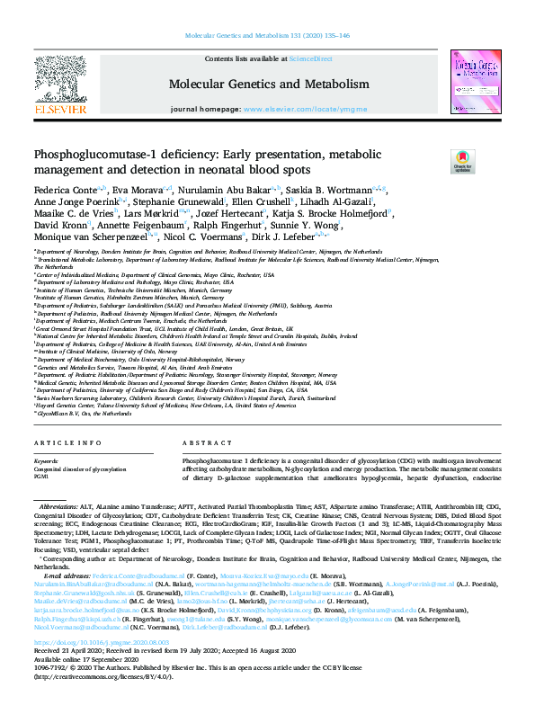 (PDF) Phosphoglucomutase-1 deficiency: Early presentation, metabolic ...
