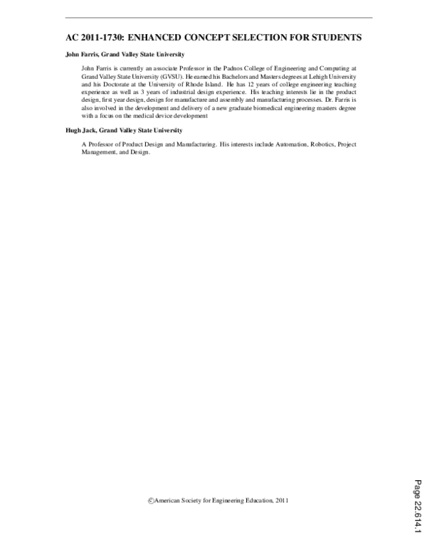 (PDF) Enhanced Concept Selection for Students