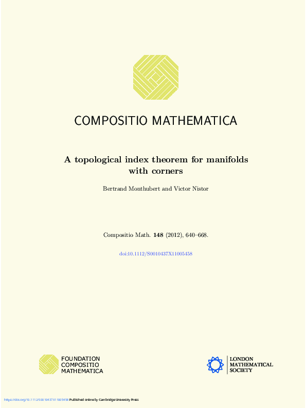 (PDF) A topological index theorem for manifolds with corners