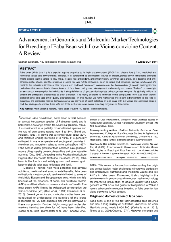 (PDF) Advancement in Genomics and Molecular Marker Technologies for ...