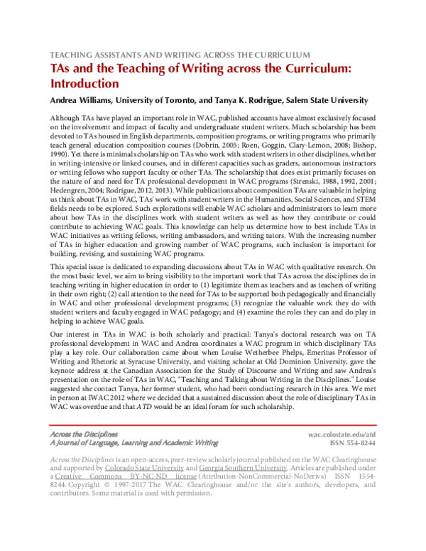 (PDF) Across the Disciplines A Journal of Language, Learning and ...