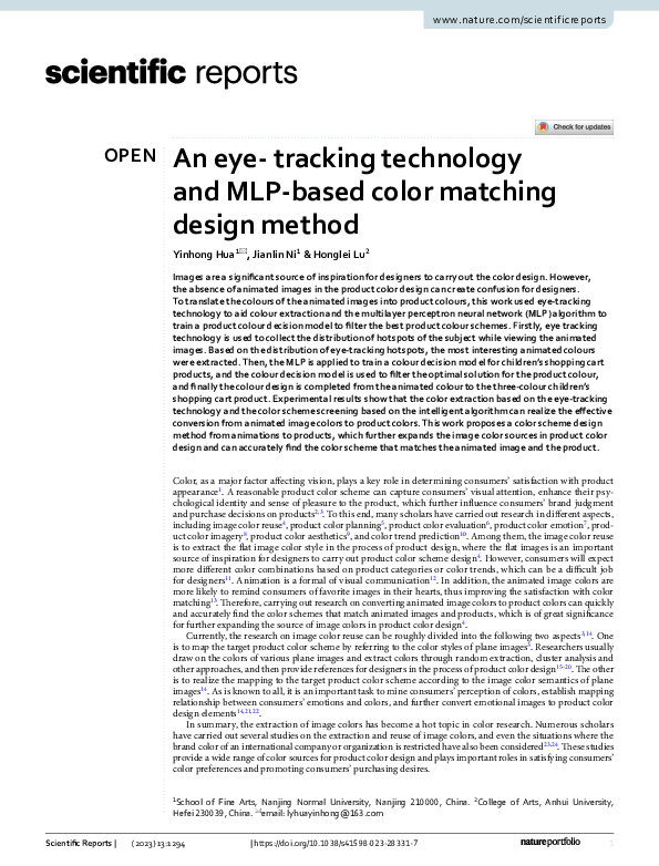 (PDF) An eye- tracking technology and MLP-based color matching design ...
