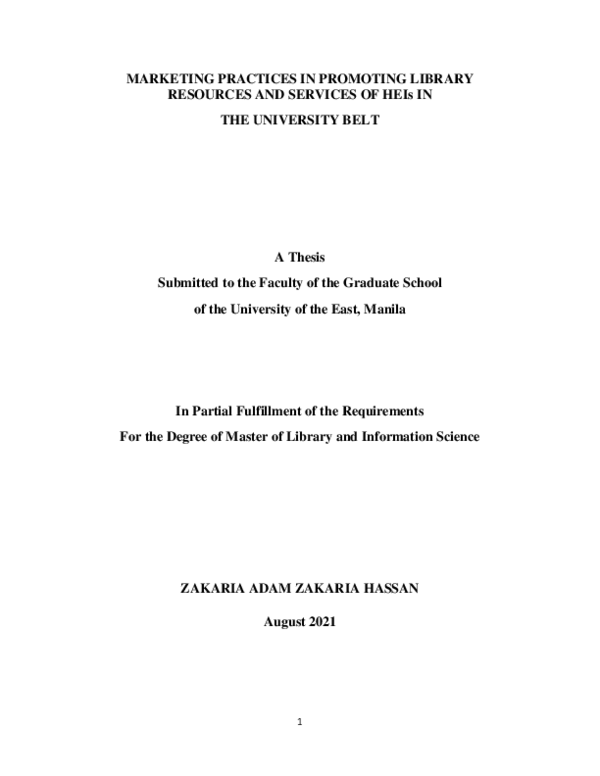 (PDF) MARKETING PRACTICES IN PROMOTING LIBRARY RESOURCES AND SERVICES ...