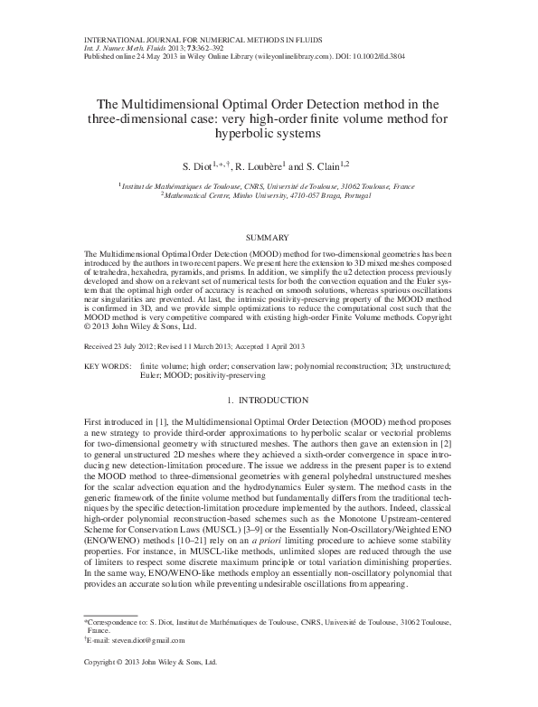 (PDF) The Multidimensional Optimal Order Detection method in the three-dimensional case: very ...