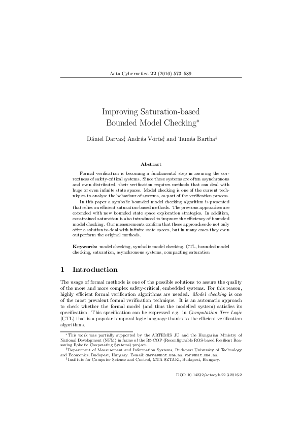 (PDF) Improving Saturation-based Bounded Model Checking