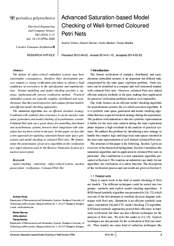 (PDF) Advanced Saturation-based Model Checking of Well-formed Coloured Petri Nets