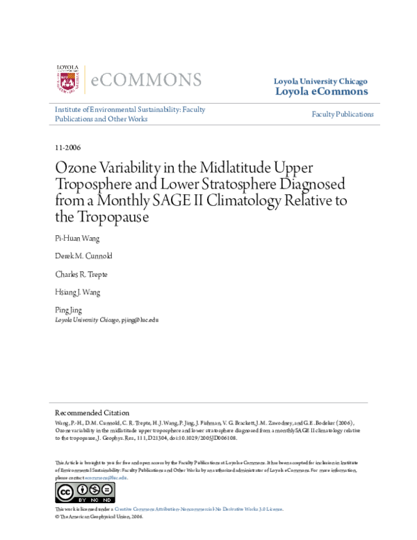 (PDF) Ozone variability in the midlatitude upper troposphere and lower ... (PDF) Ozone variability in the midlatitude upper troposphere and lower ...