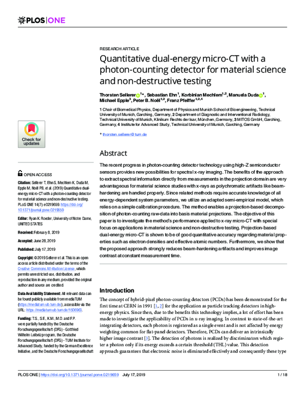 (PDF) Quantitative dual-energy micro-CT with a photon-counting detector for material science and ...