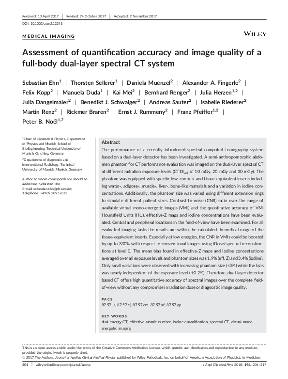 (PDF) Assessment of quantification accuracy and image quality of a full-body dual-layer spectral ...