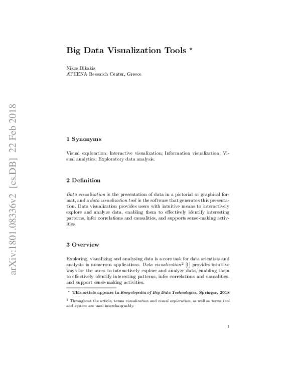 (PDF) Big Data Visualization Tools