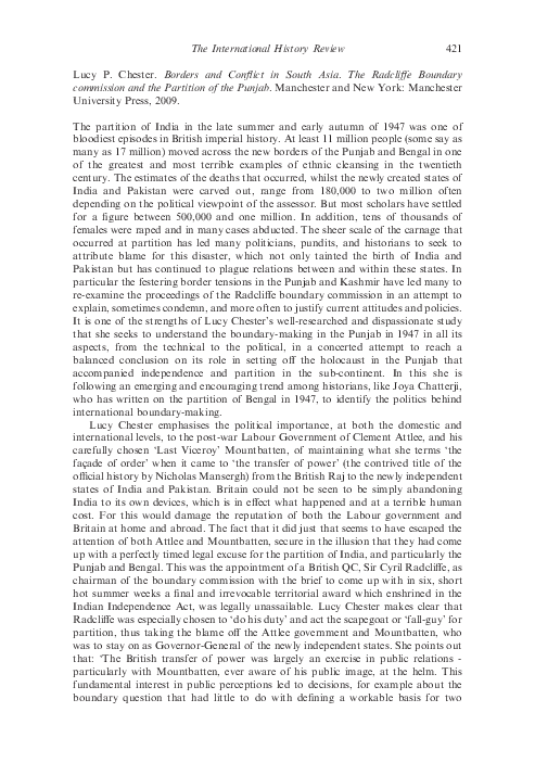 (PDF) Borders and Conflict in South Asia. The Radcliffe Boundary ...