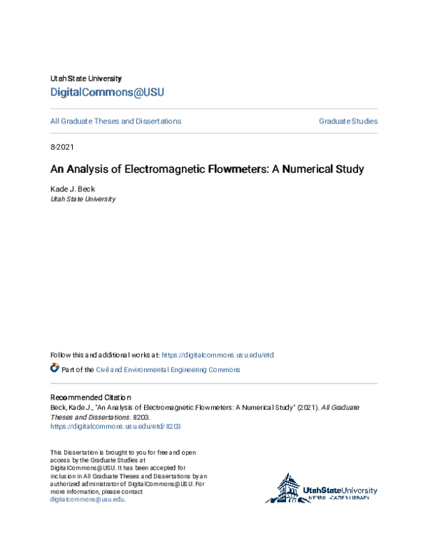 (PDF) An Analysis of Electromagnetic Flowmeters: A Numerical Study