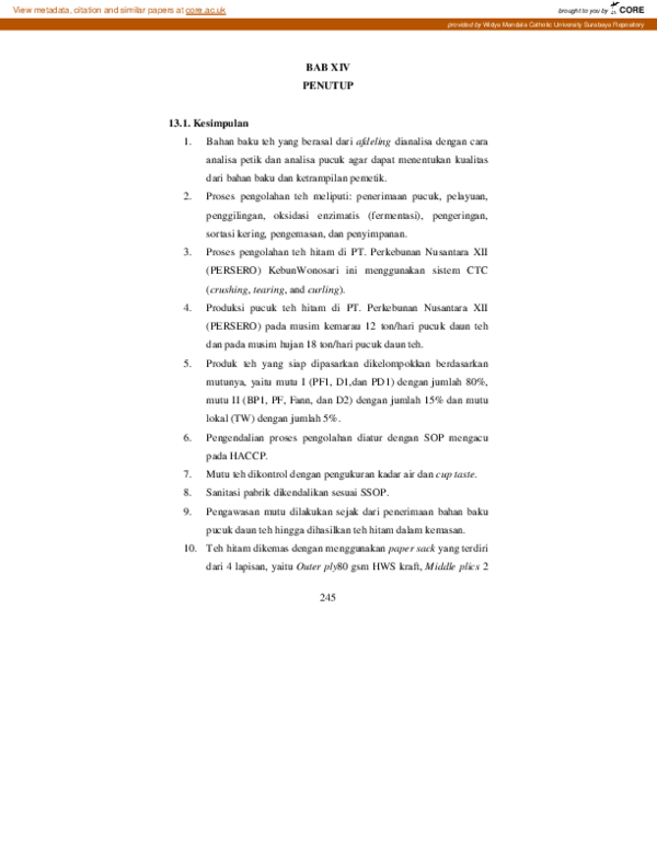 (PDF) Proses pengolahan teh hitam metode ctc di PT. Perkebunan ...