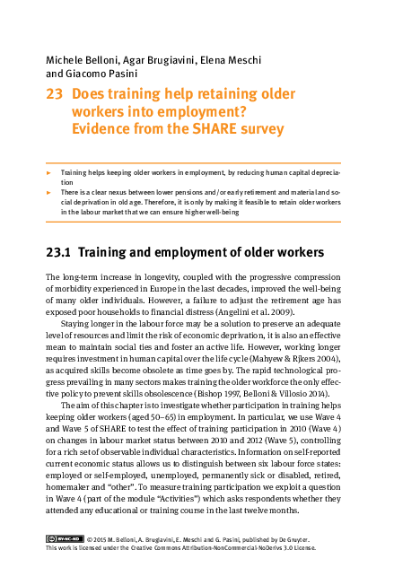 (PDF) 23. Does training help retaining older workers into employment ...