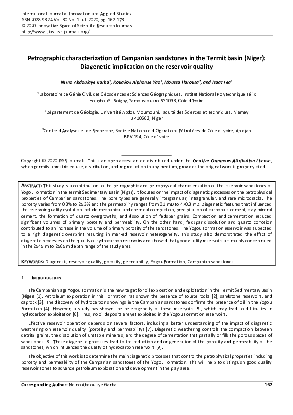 (PDF) Petrographic characterization of Campanian sandstones in the Termit basin (Niger ...