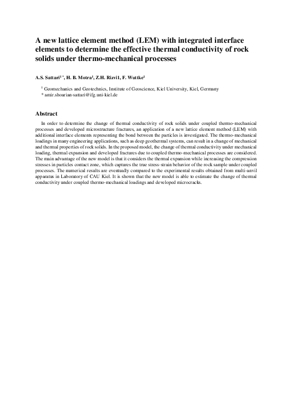 (PDF) A New Lattice Element Method (LEM) with Integrated Interface Elements to Determine the ...