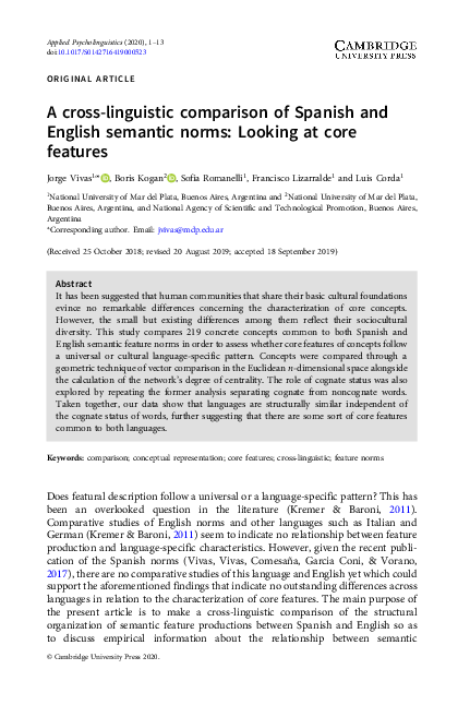 (PDF) A cross-linguistic comparison of Spanish and English semantic ...