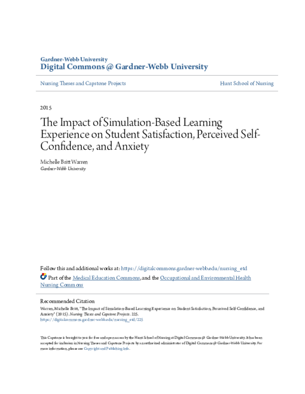 (PDF) The Impact of Simulation-Based Learning Experience on Student ...