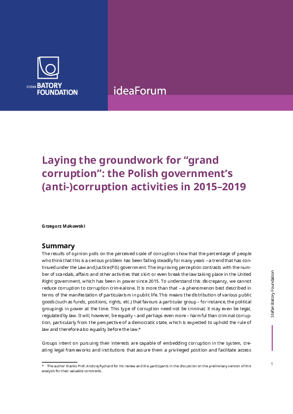 (PDF) Laying the groundwork for "grand corruption": the Polish ...