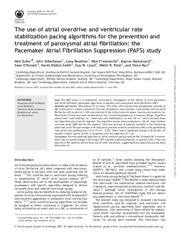(PDF) Atrial reverse electrical and structural remodeling by pacing ...