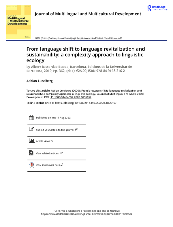 (PDF) From language shift to language revitalization and sustainability ...