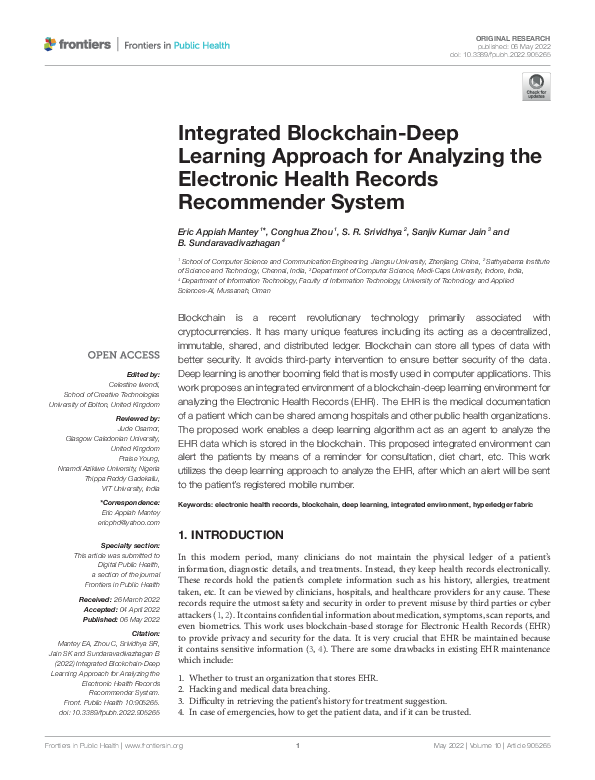 (PDF) Integrated Blockchain-Deep Learning Approach for Analyzing the Electronic Health Records ...