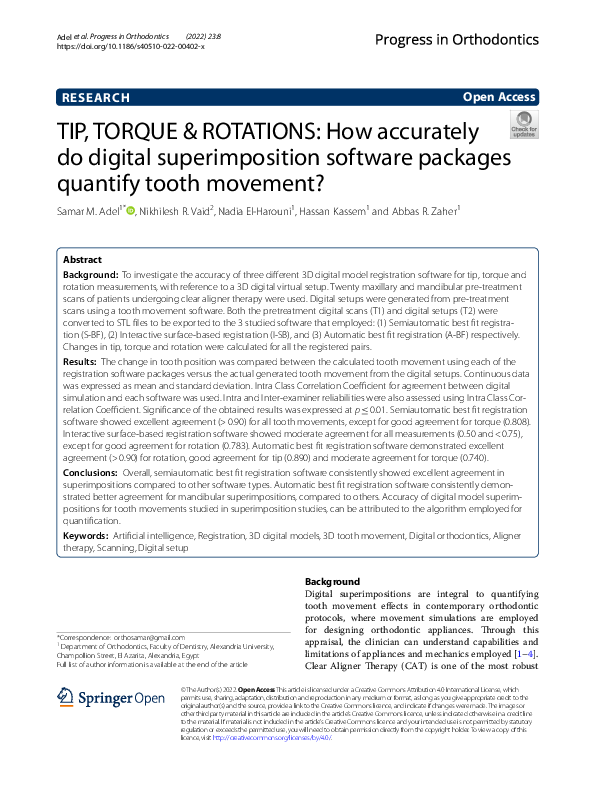 (PDF) TIP, TORQUE & ROTATIONS: How accurately do digital ...
