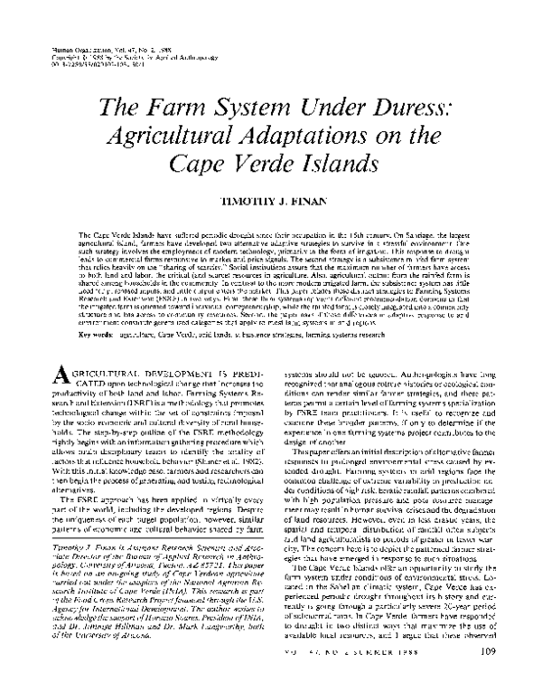 (PDF) The Farm System Under Duress: Agricultural Adaptations on the Cape Verde Islands