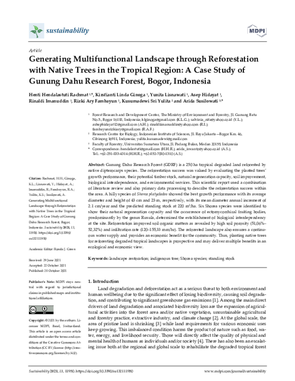 (PDF) Generating Multifunctional Landscape through Reforestation with ...