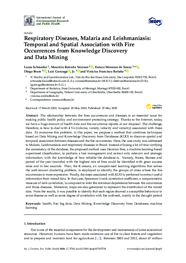 (PDF) Respiratory Diseases, Malaria and Leishmaniasis: Temporal and Spatial Association with ...