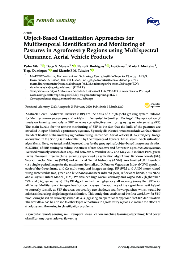 (PDF) Object-Based Classification Approaches for Multitemporal Identification and Monitoring of ...