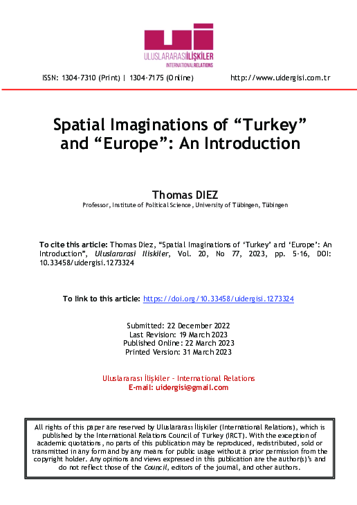 (PDF) Spatial Imaginations of "Turkey" and "Europe": An Introduction