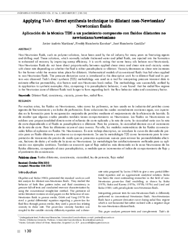 (PDF) Applying Tiab's direct synthesis technique to dilatant non-Newtonian/Newtonian fluids