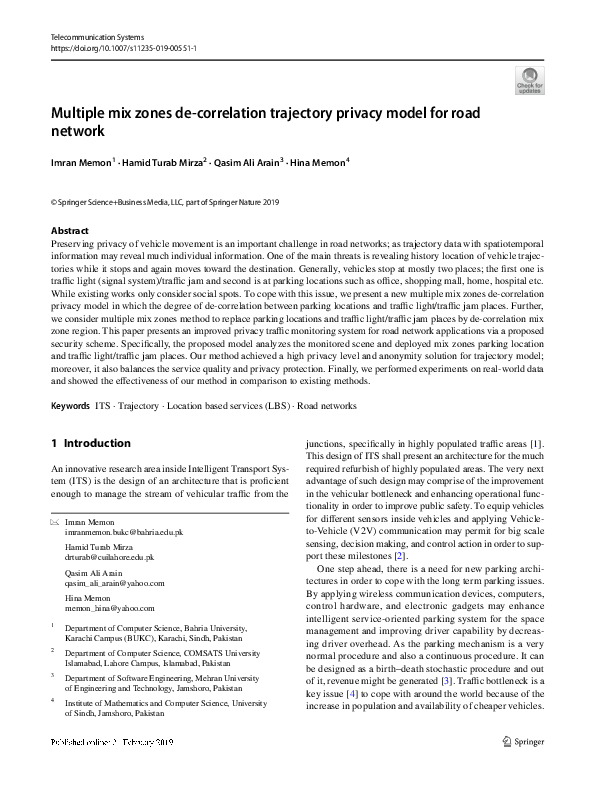(PDF) Multiple mix zones de-correlation trajectory privacy model for road network