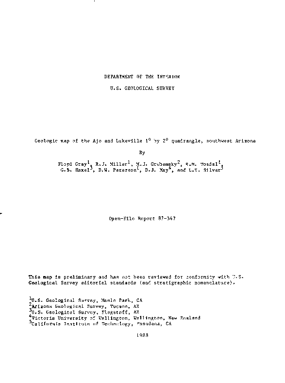 (PDF) Geologic map of the Ajo and Lukeville 1 degrees by 2 degrees ...