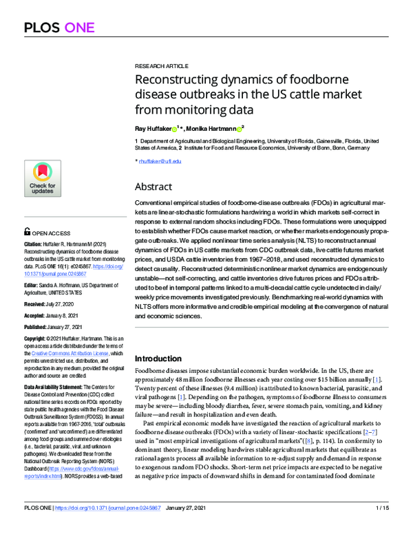 (PDF) Reconstructing dynamics of foodborne disease outbreaks in the US ...