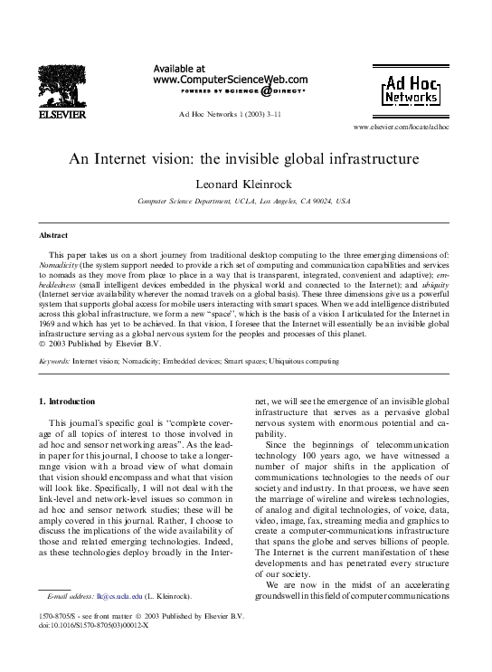 Pdf An Internet Vision The Invisible Global Infrastructure
