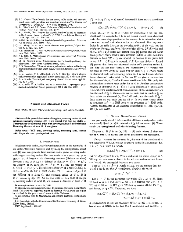 (PDF) Normal and abnormal codes