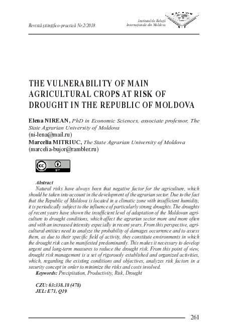 (PDF) The vulnerability of main agricultural crops at risk of drought ...