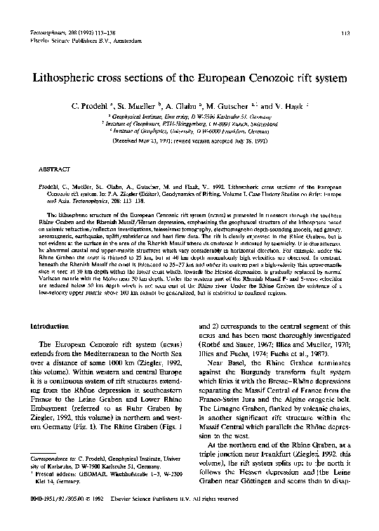 (PDF) Lithospheric cross sections of the European Cenozoic rift system