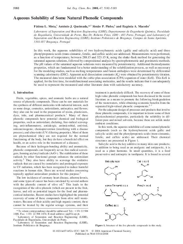 (PDF) Aqueous Solubility of Some Natural Phenolic Compounds